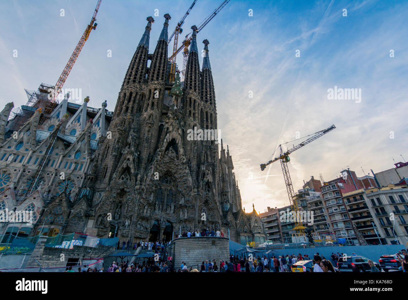 Nativity Facade from the Sagrada Familia catholic church in Barcelona ...