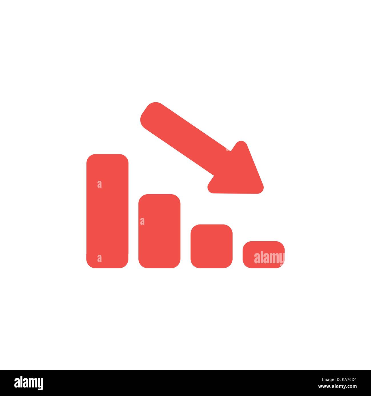 Flat design style vector illustration concept of red sales bar chart ...