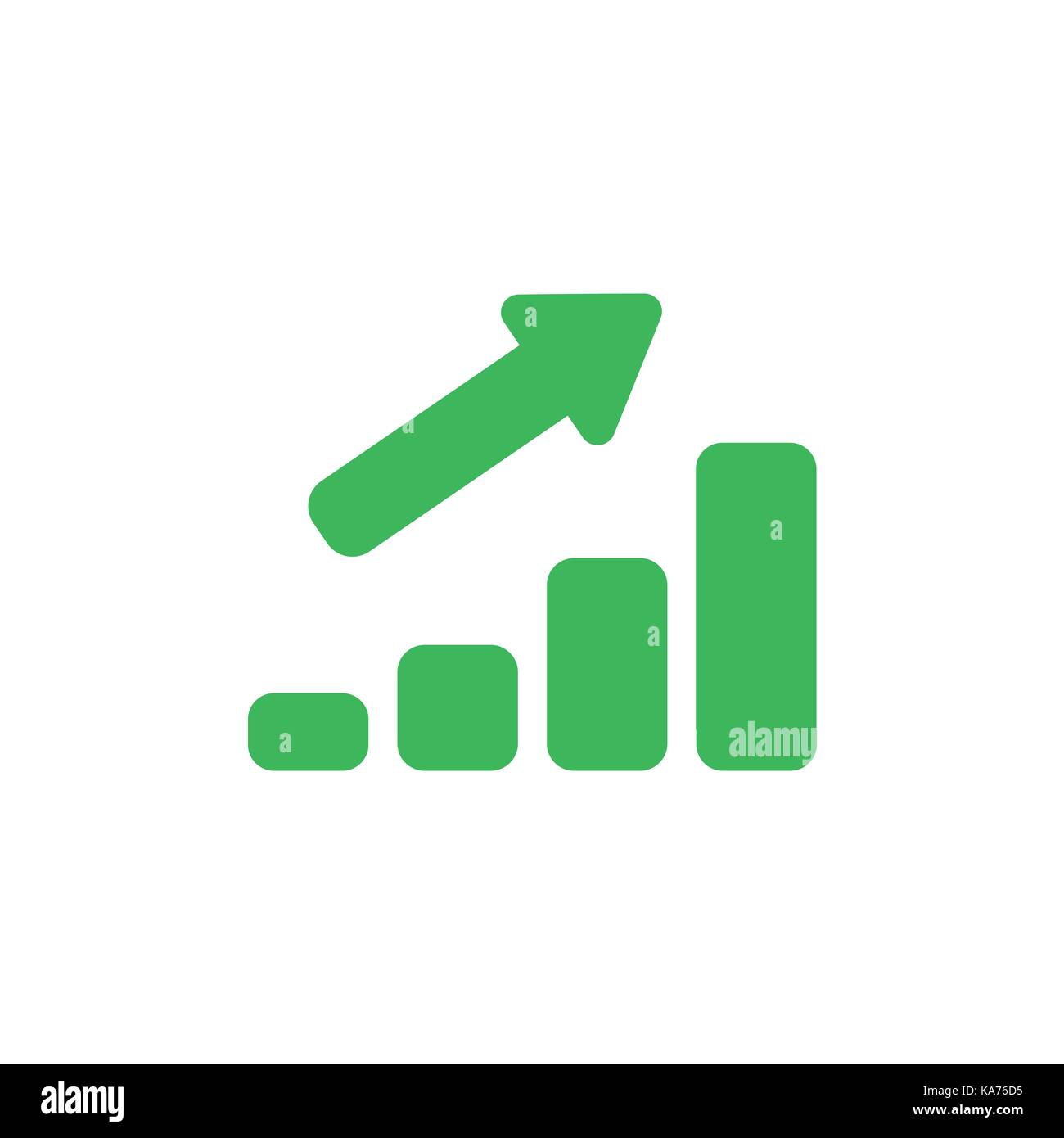 Flat design style vector illustration concept of green sales bar chart ...