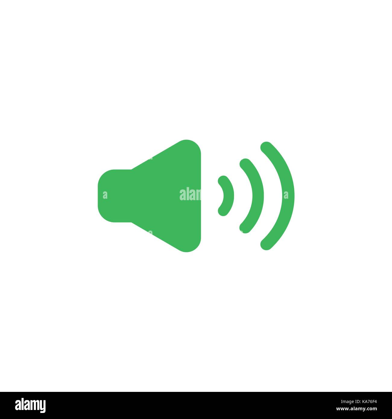 Flat design style vector illustration concept of green speaker sound on ...