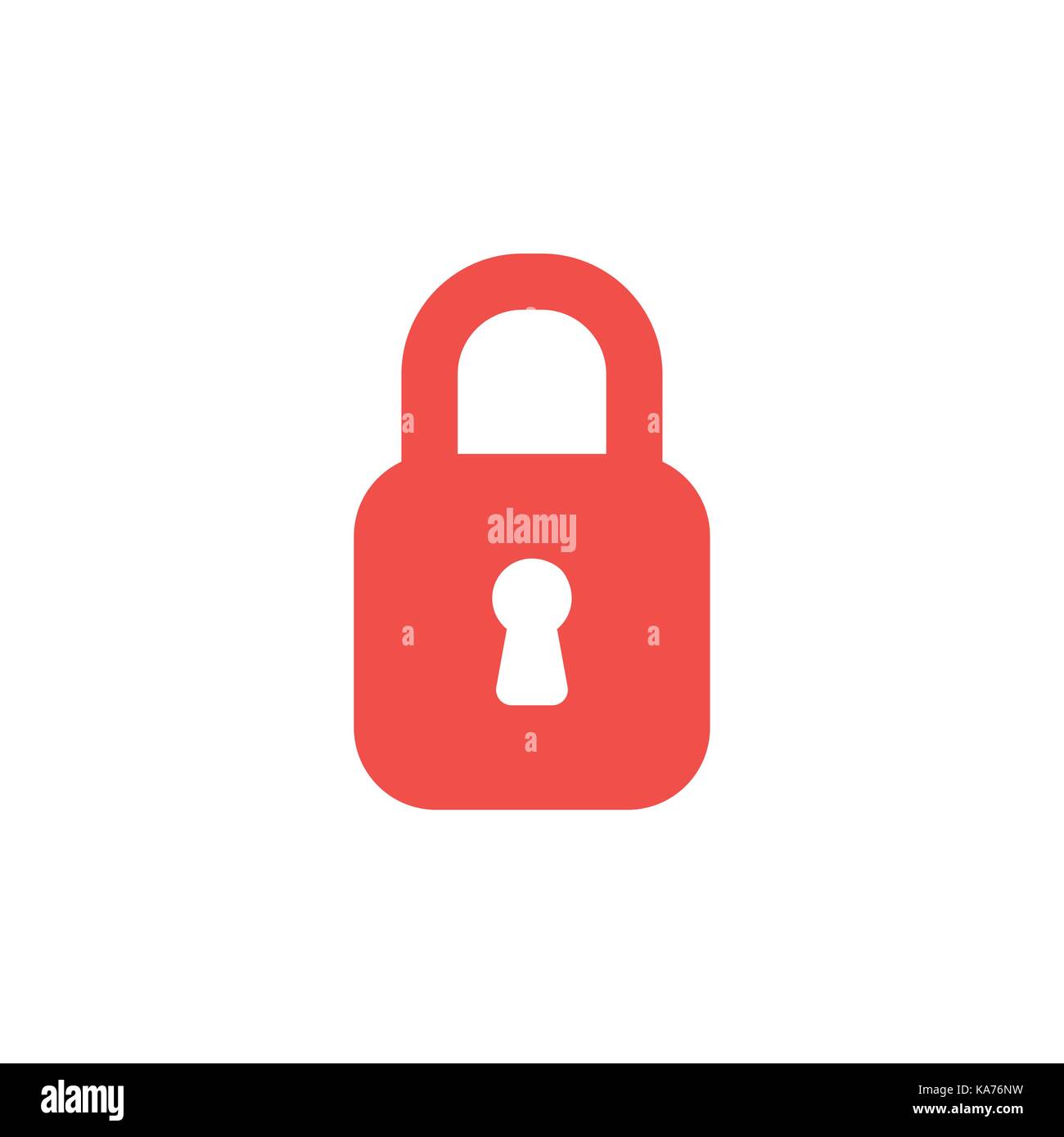 Flat design style vector illustration concept of red closed padlock ...