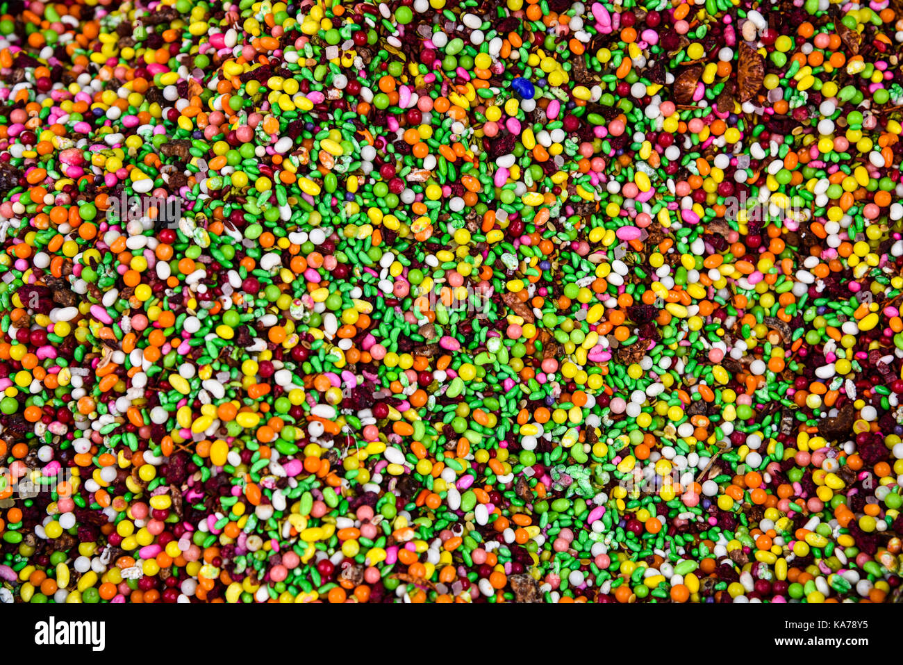 Details of a variety of mix colorful delicious chocolate sugary candies ...