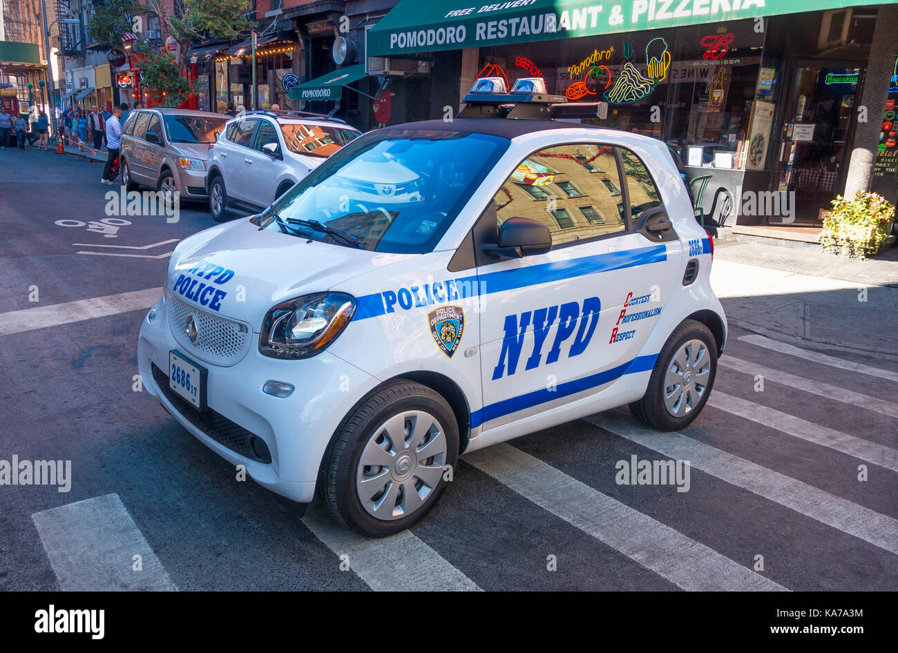 A Smart Fortwo NYPD Police car in New York City mad by Daimler AG Stock ...