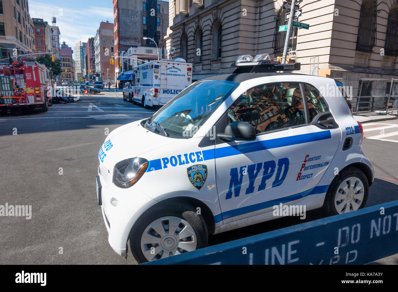 A Smart Fortwo NYPD Police car in New York City mad by Daimler AG Stock ...