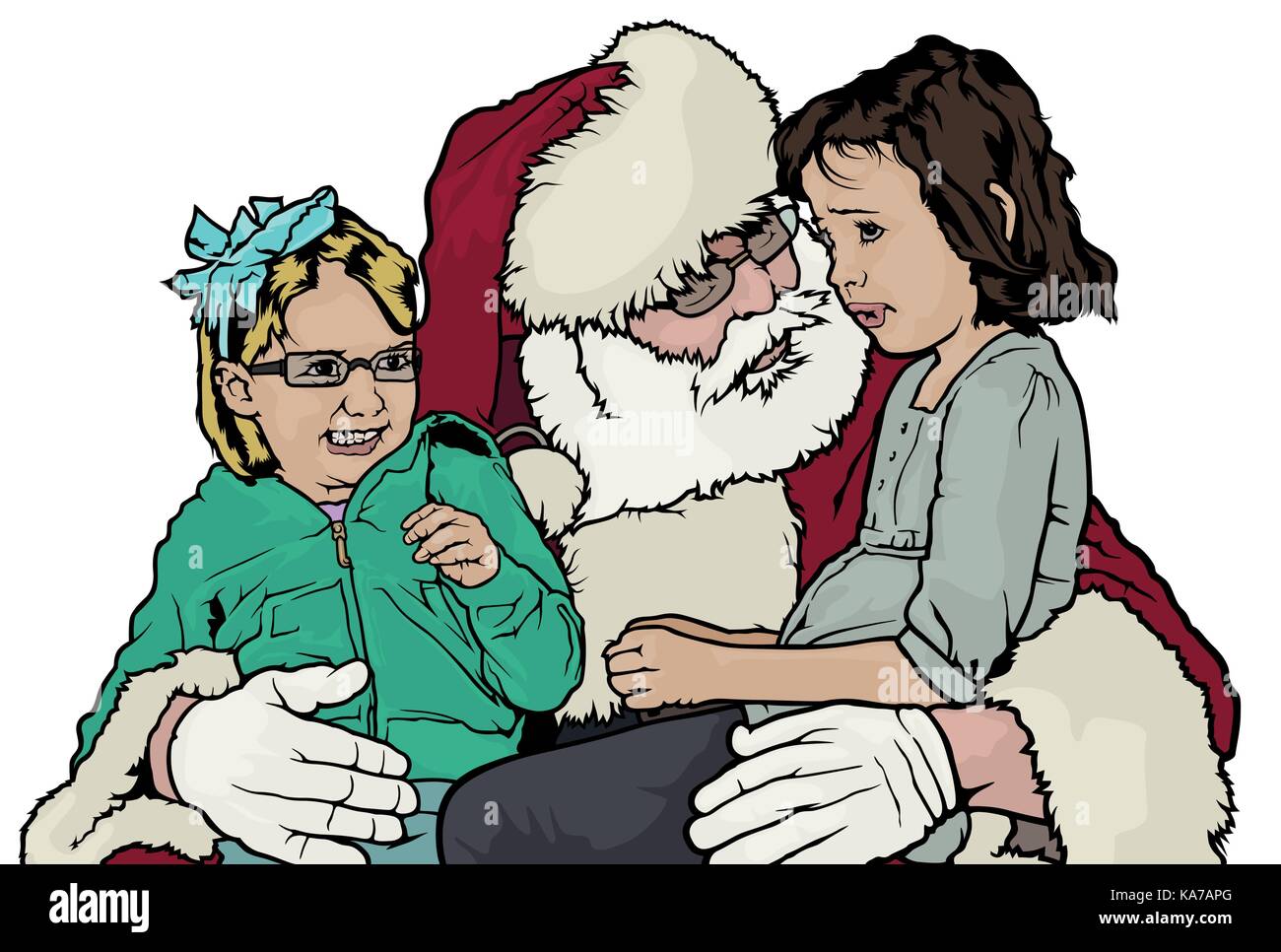 Santa Claus with Kids Stock Vector Image & Art - Alamy