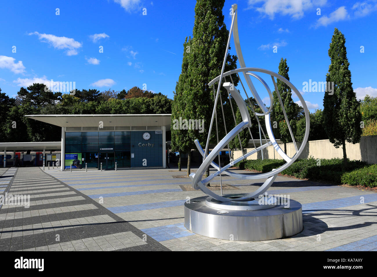 Exterior of Corby Railway Station, Northamptonshire County, England ...