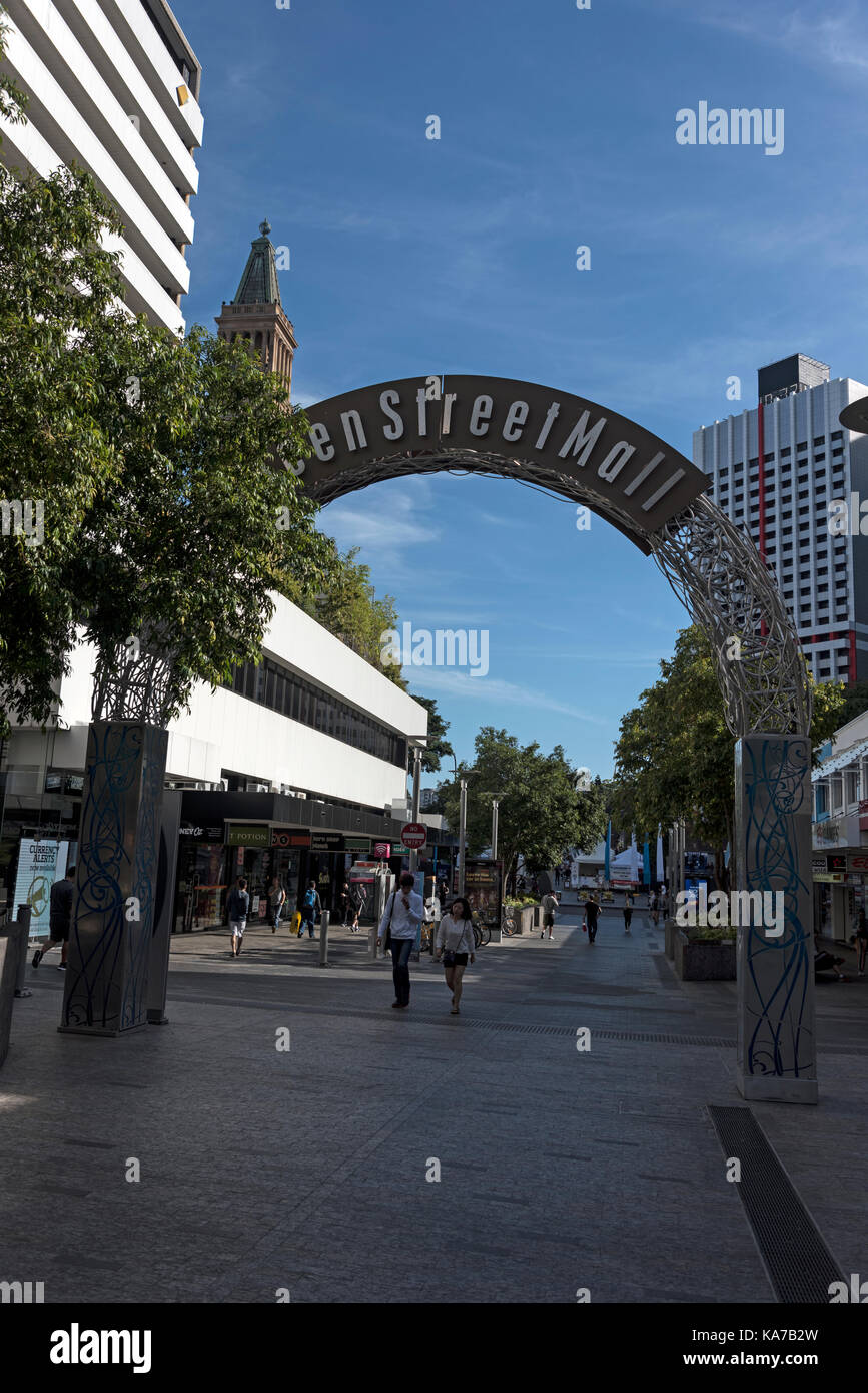 An archway in Queen Street Mall leading up to Queen Street in the main ...