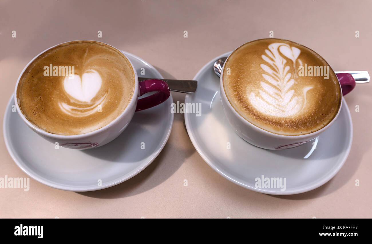 Two cups of cappuccino hi-res stock photography and images - Alamy