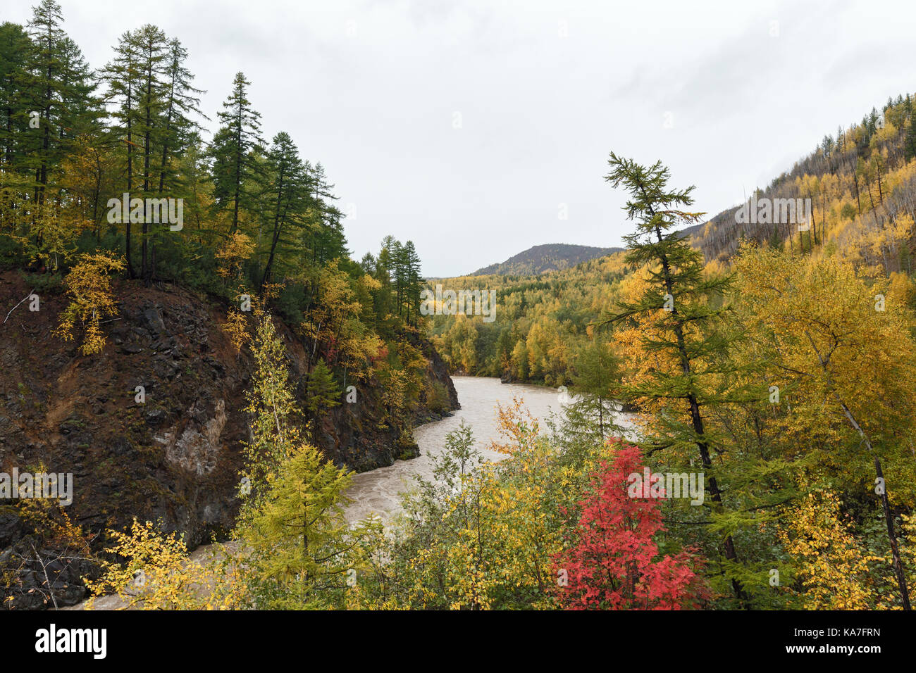 Beautiful Kamchatka Peninsula landscape: picturesque mountain river ...