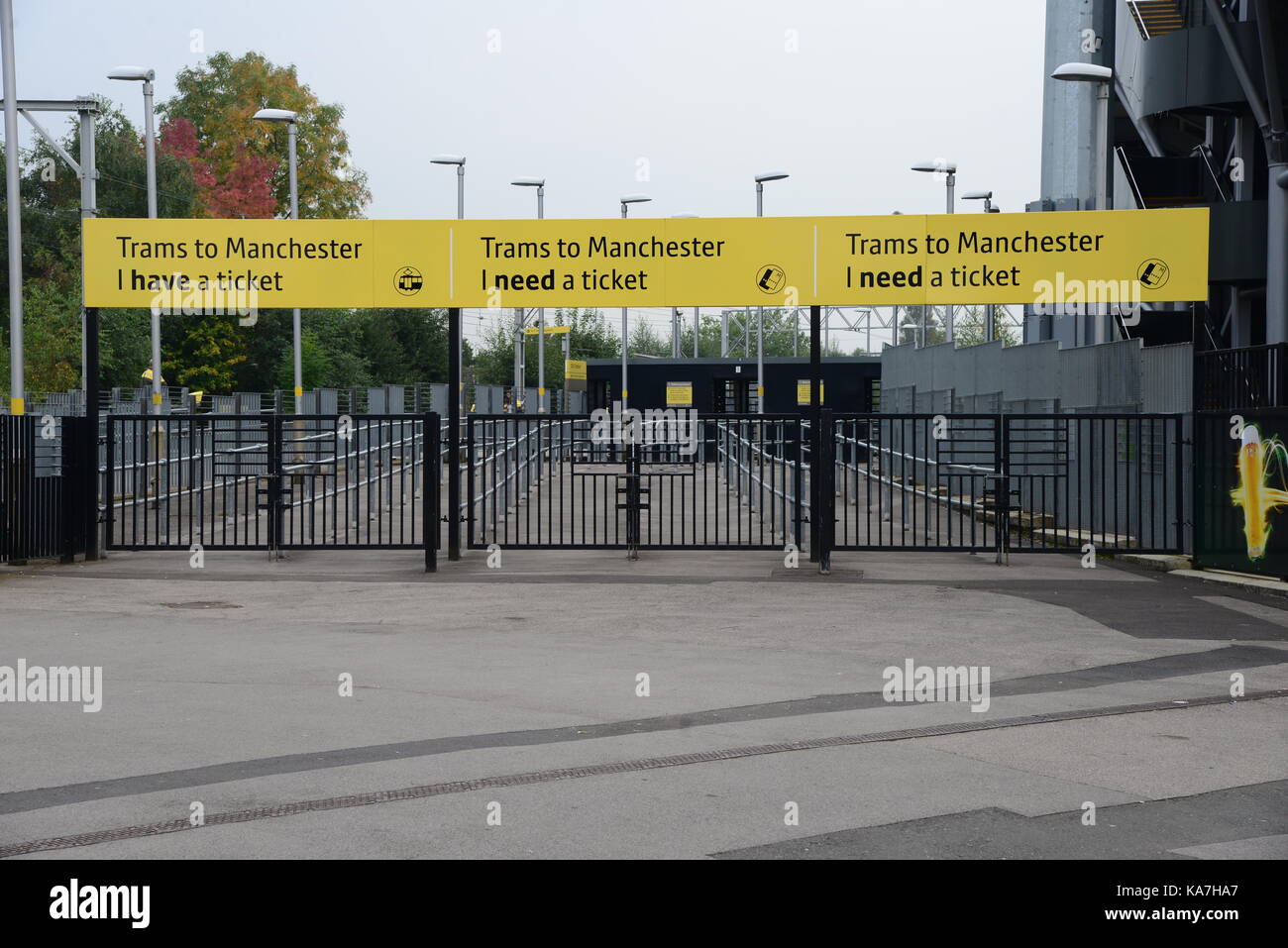 Old Trafford tram stop Stock Photo - Alamy