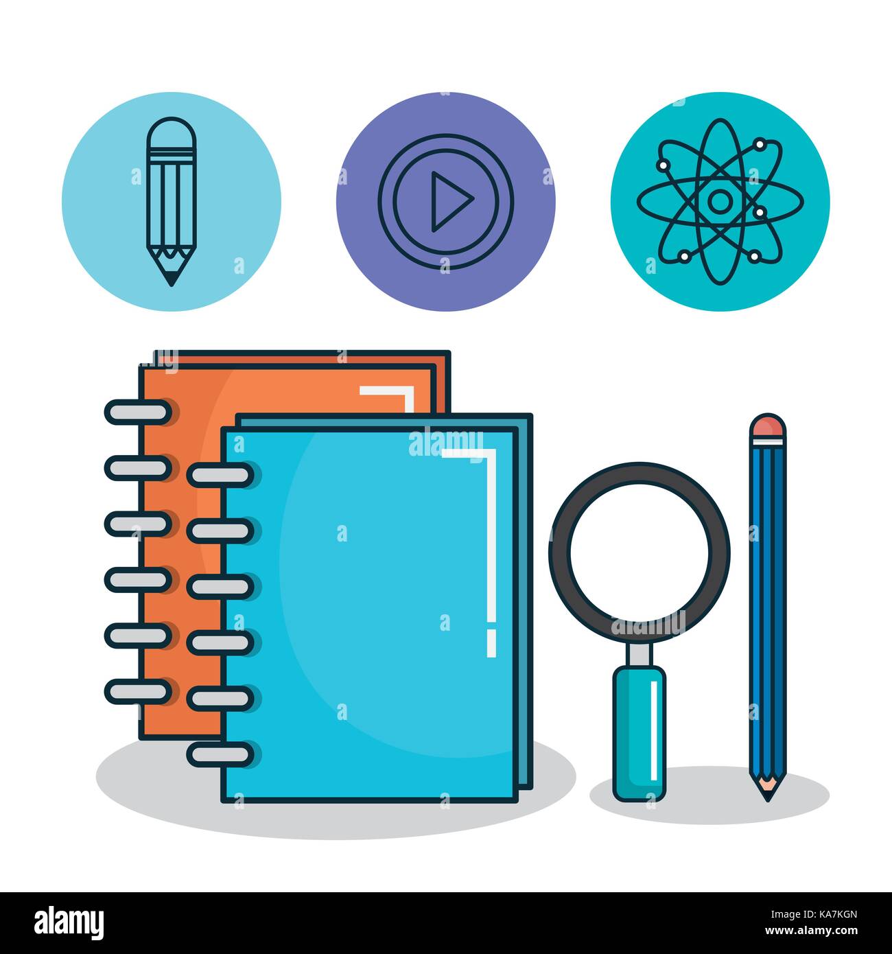 education tools set icons Stock Vector Image & Art - Alamy