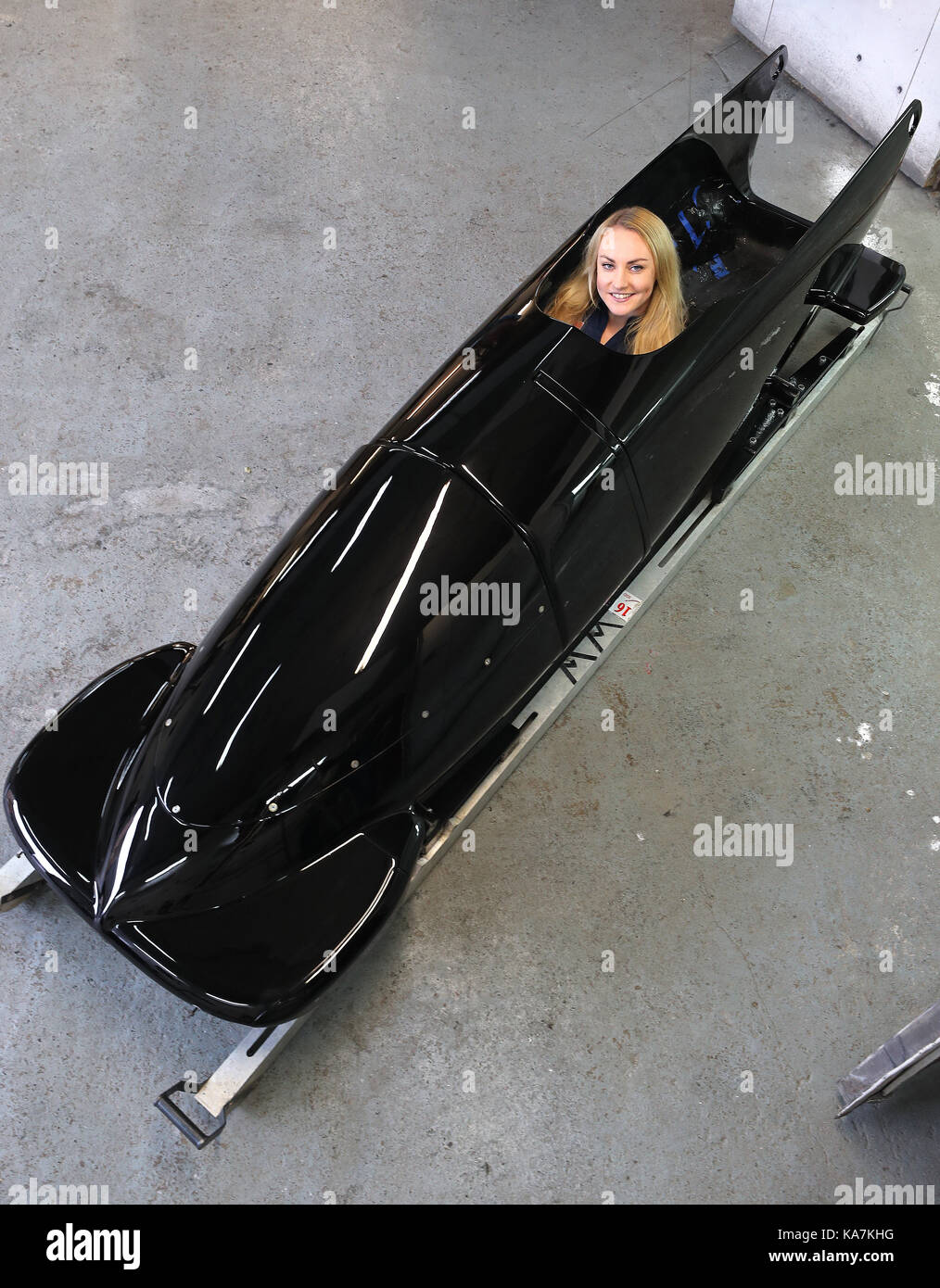British bobsleigh driver Mica McNeill during at photocall at Hare Law ...