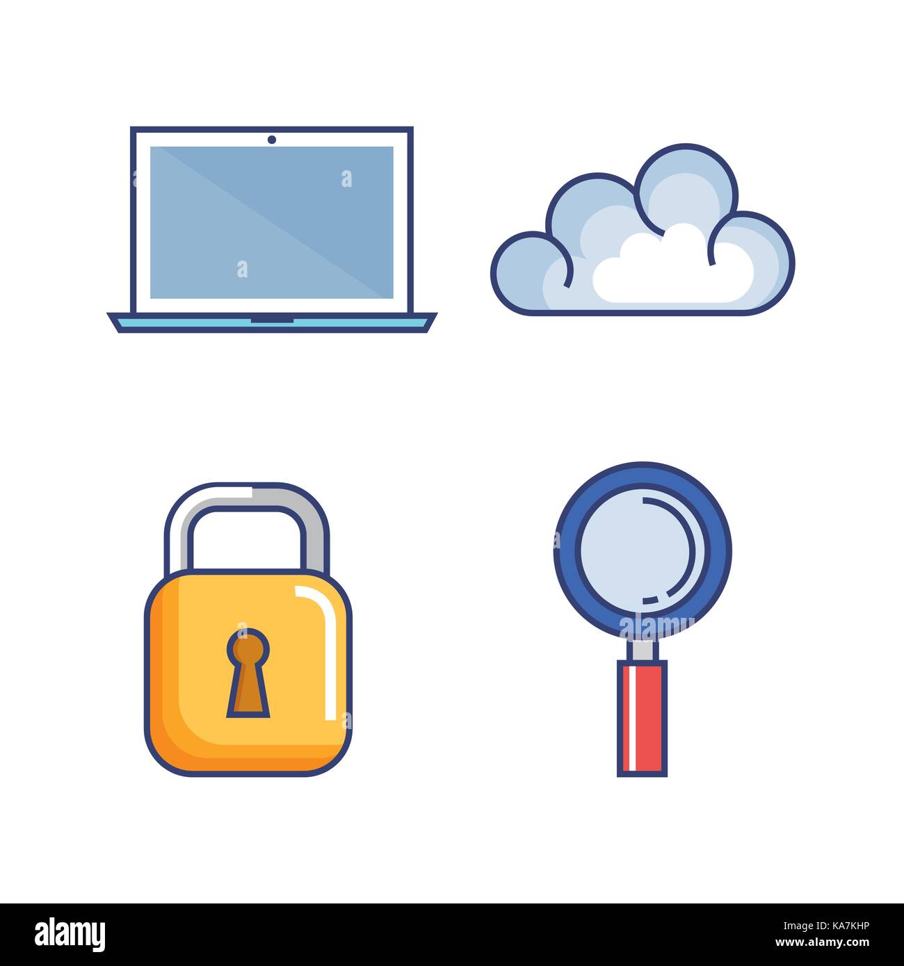 data center set flat icons Stock Vector Image & Art - Alamy