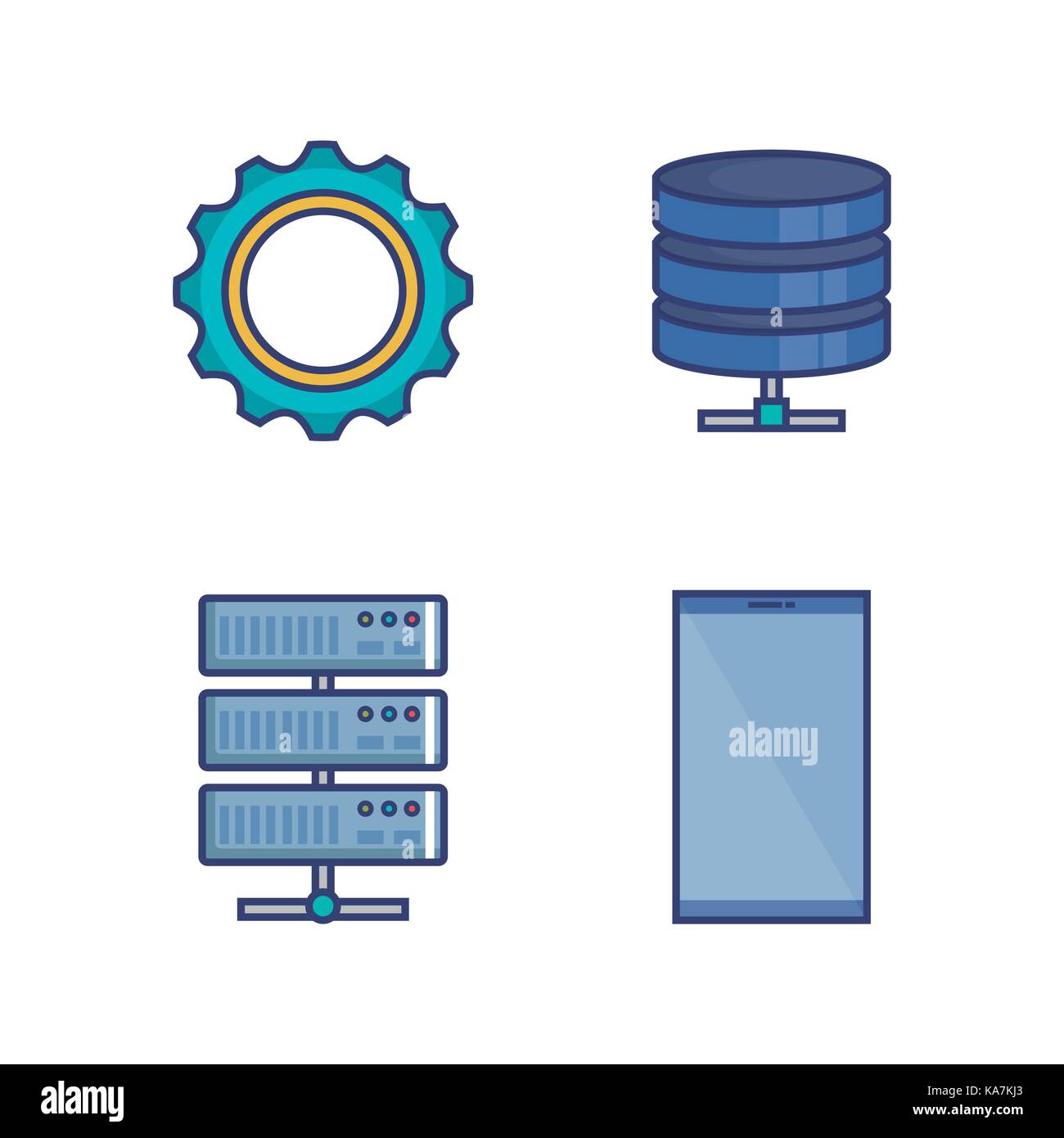 data center set flat icons Stock Vector Image & Art - Alamy