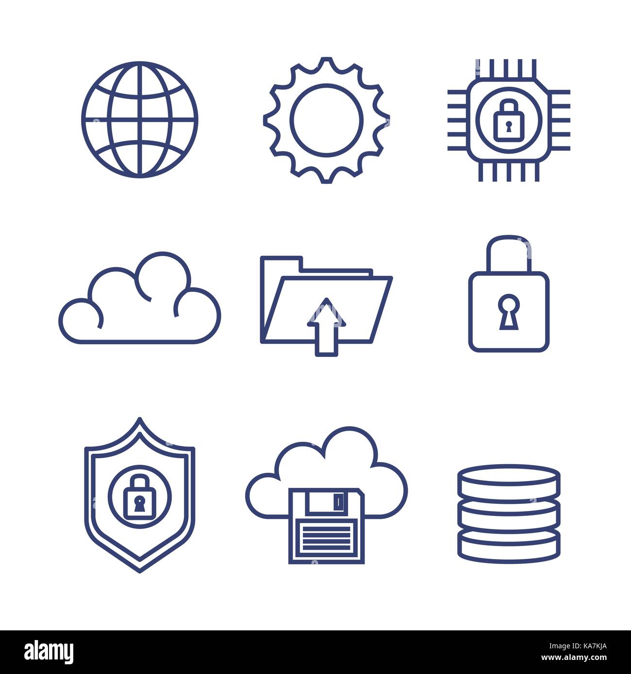 data center set flat icons Stock Vector Image & Art - Alamy