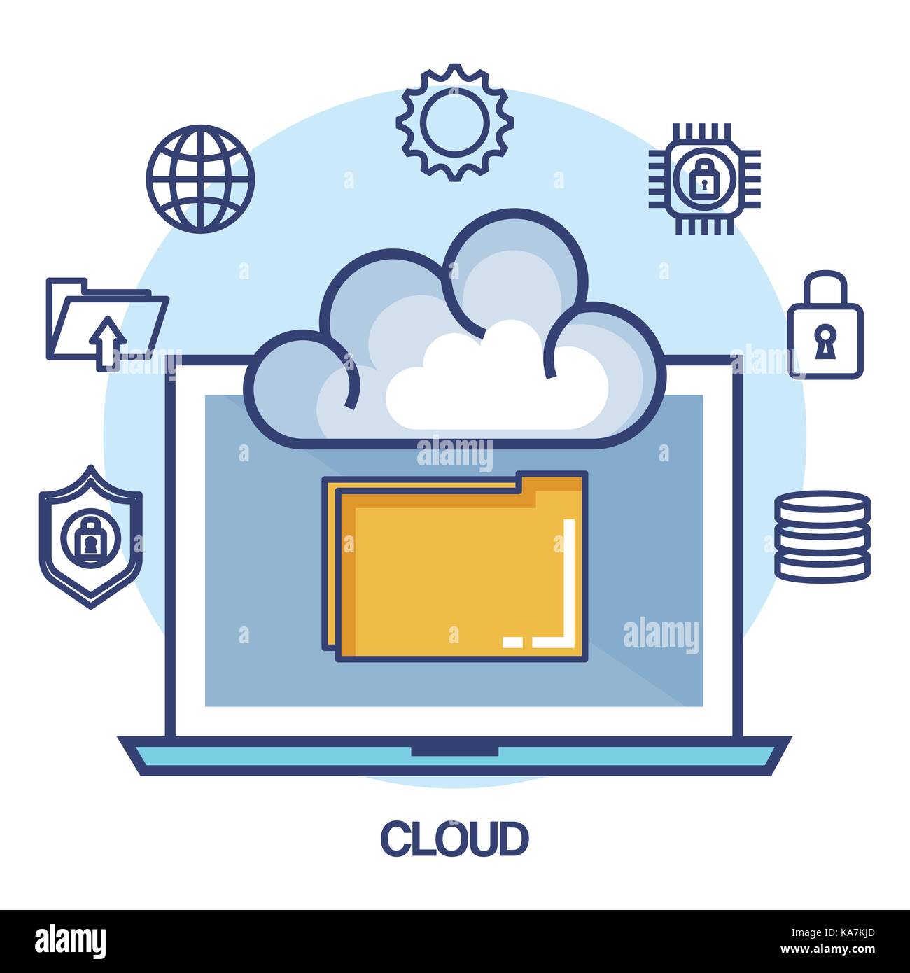 cloud computing set flat icons Stock Vector Image & Art - Alamy