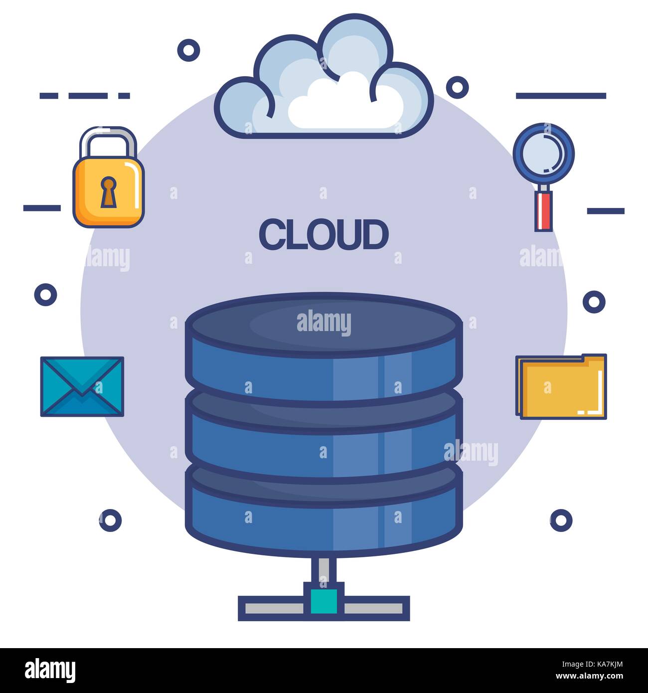 cloud computing set flat icons Stock Vector Image & Art - Alamy