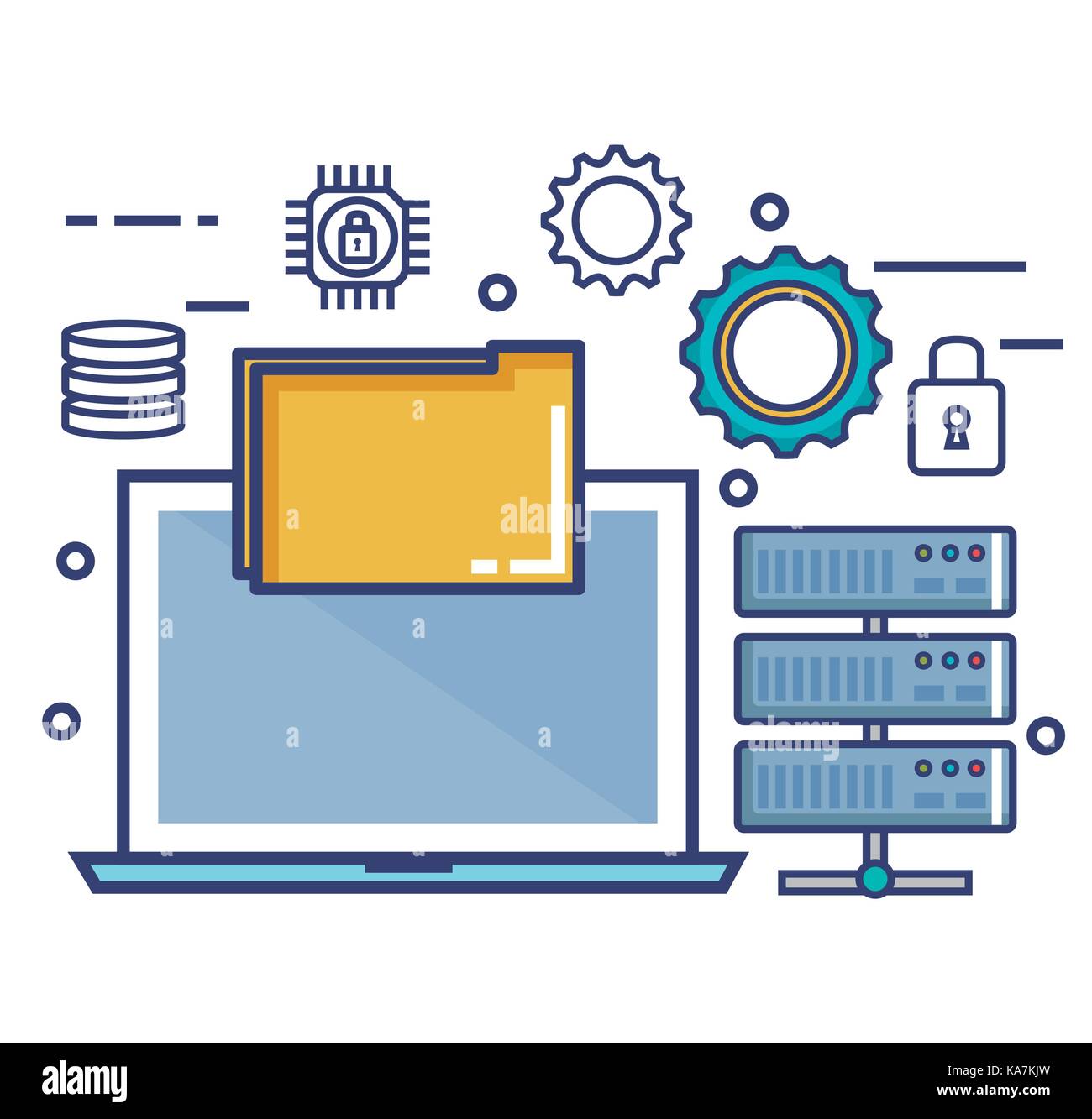 data center set flat icons Stock Vector Image & Art - Alamy