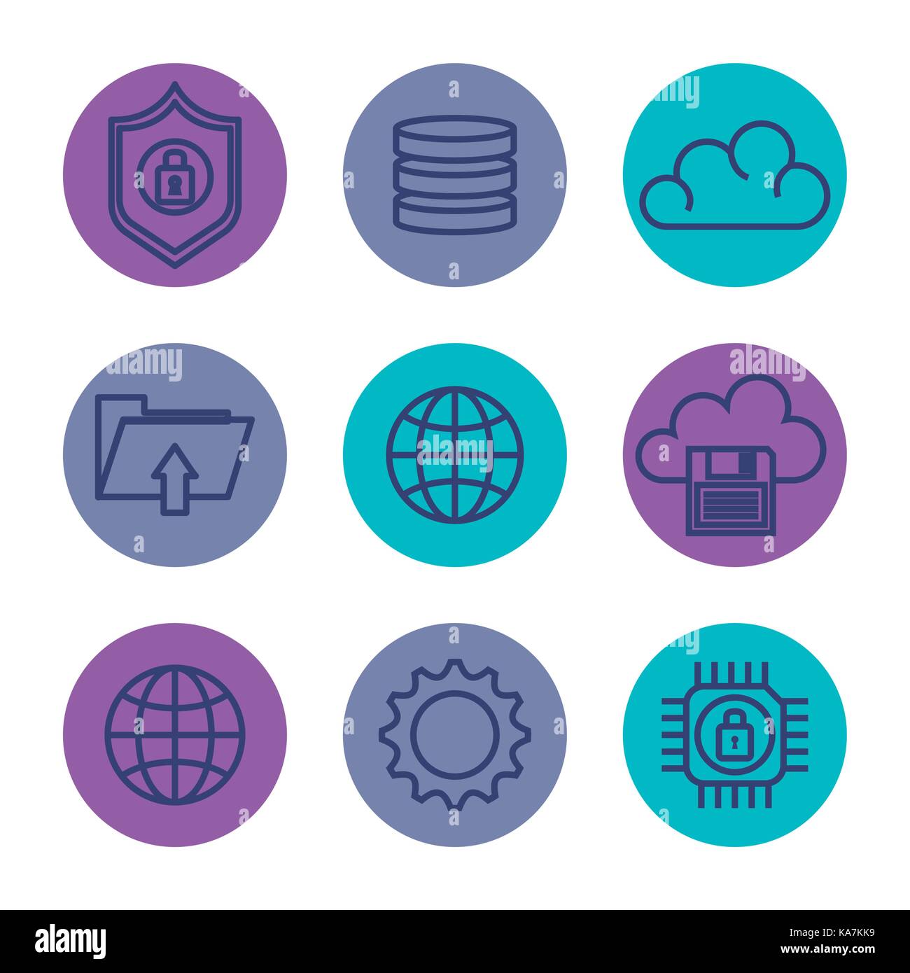 data center set flat icons Stock Vector Image & Art - Alamy