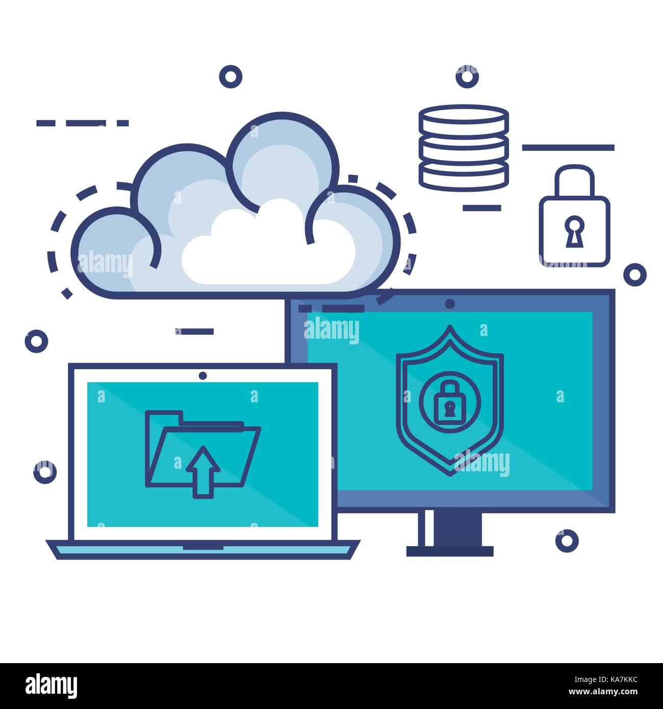 cloud computing set flat icons Stock Vector Image & Art - Alamy
