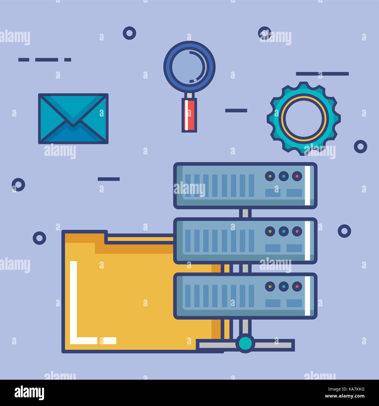 data center set flat icons Stock Vector Image & Art - Alamy