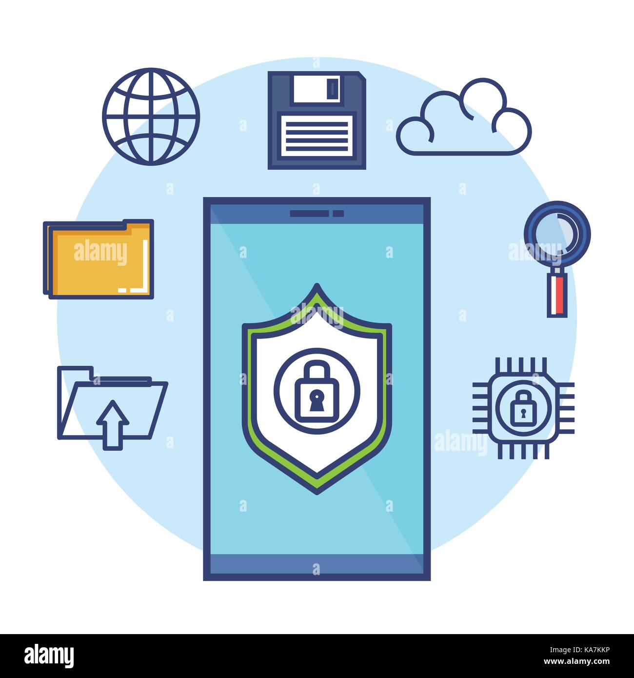 data center set flat icons Stock Vector Image & Art - Alamy