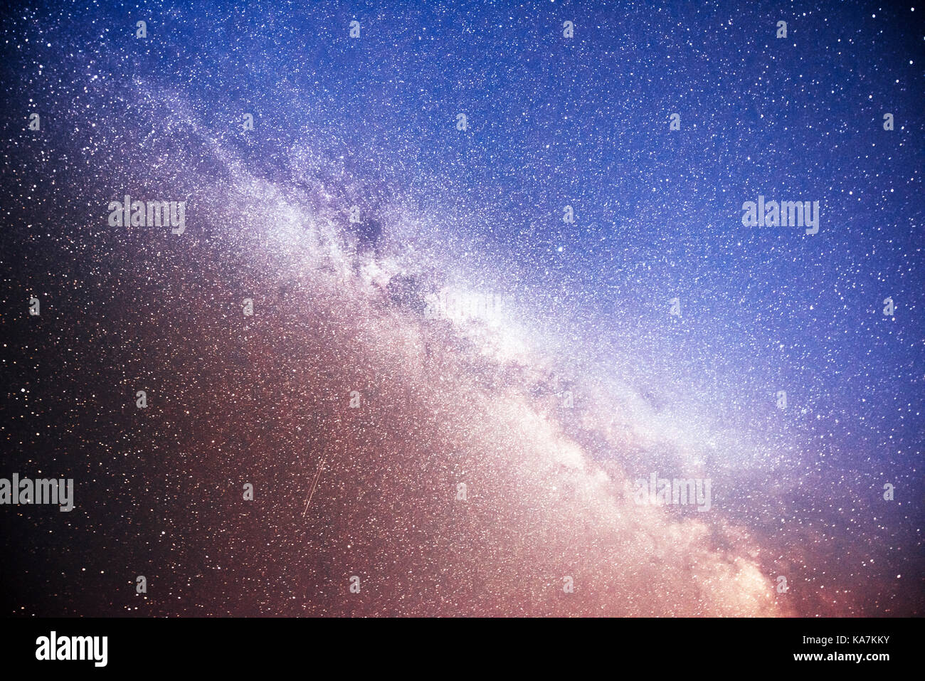 Vibrant night sky with stars and nebula and galaxy. Deep sky astrophoto ...