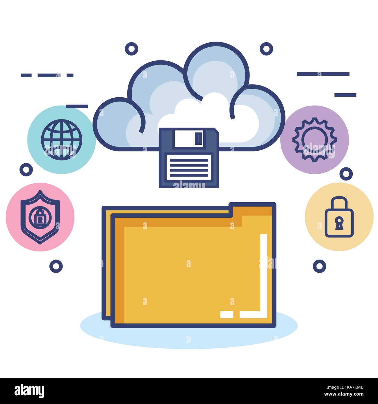 cloud computing set flat icons Stock Vector Image & Art - Alamy