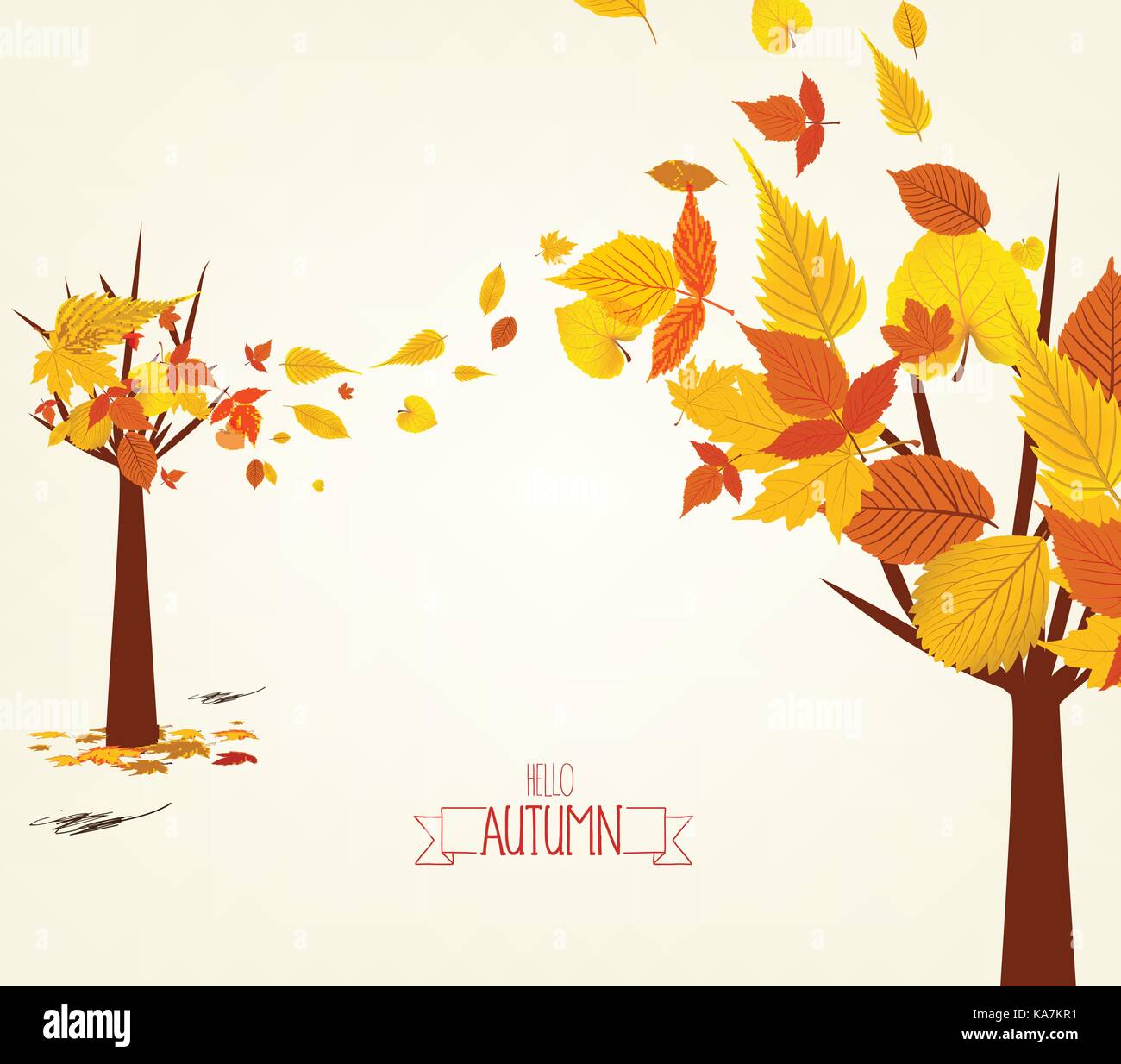 Vector Illustration of an Autumn Design. Autumn tree background Stock ...