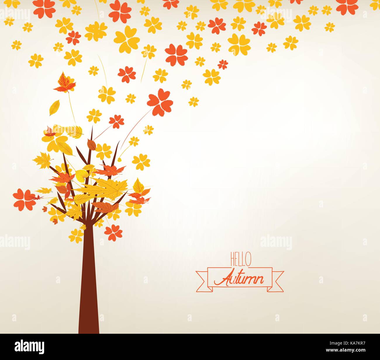 Vector Illustration of an Autumn Design. Autumn tree background Stock ...