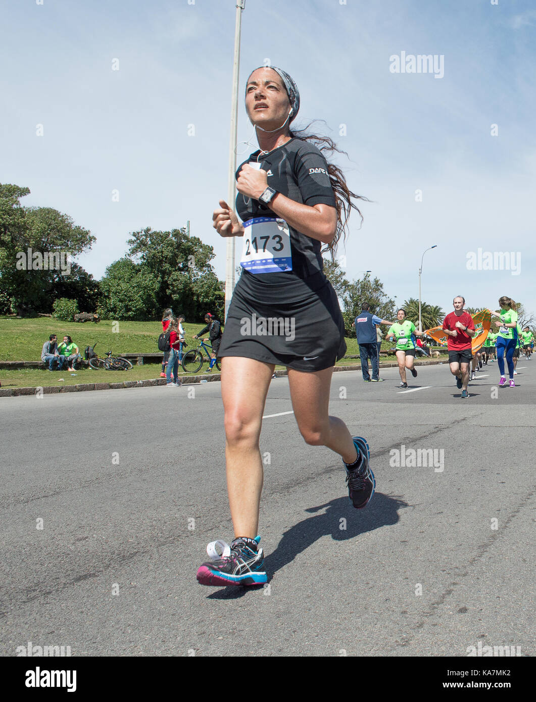 MONTEVIDEO, URUGUAY – SEPTEMBER 24, 2017: runner in the Global Energy ...