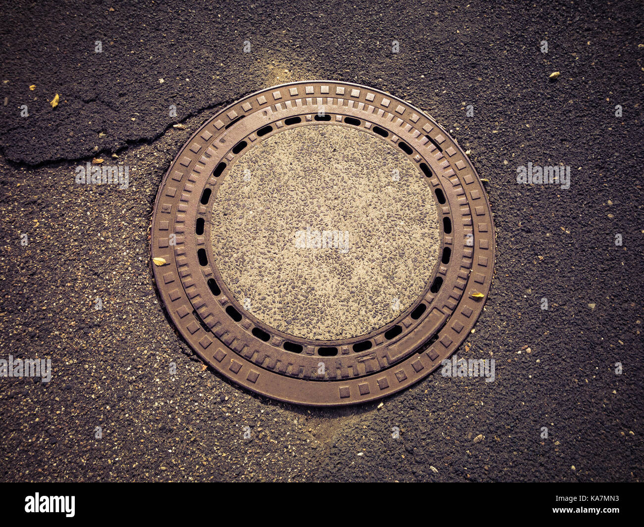 Gully cover in autumn Stock Photo - Alamy