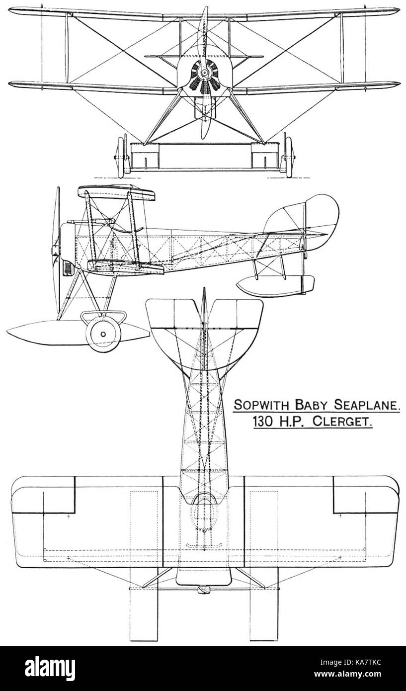 Sopwith Baby dwg Stock Photo - Alamy