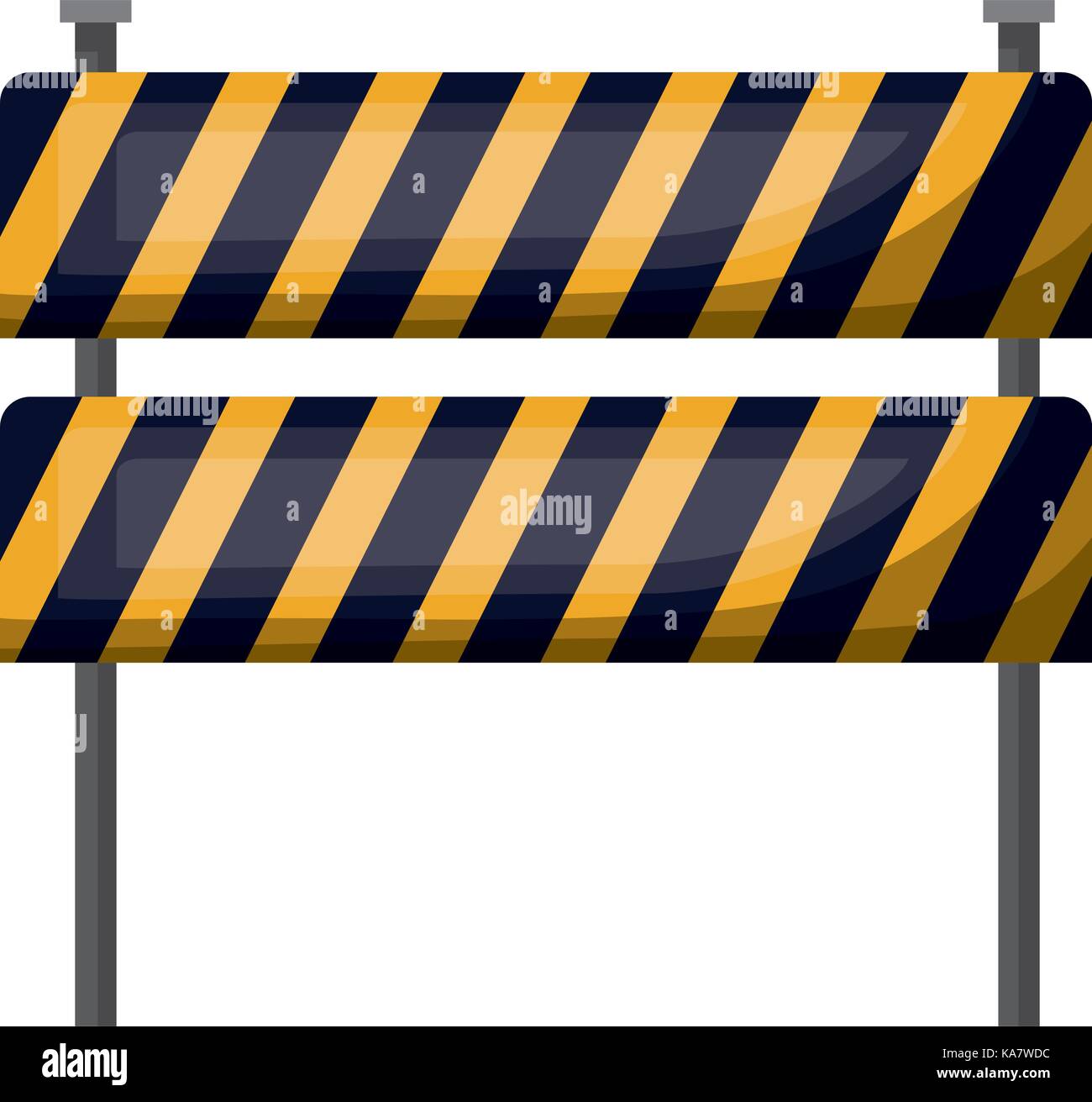 traffic fence flat icon colorful silhouette with half shadow Stock ...