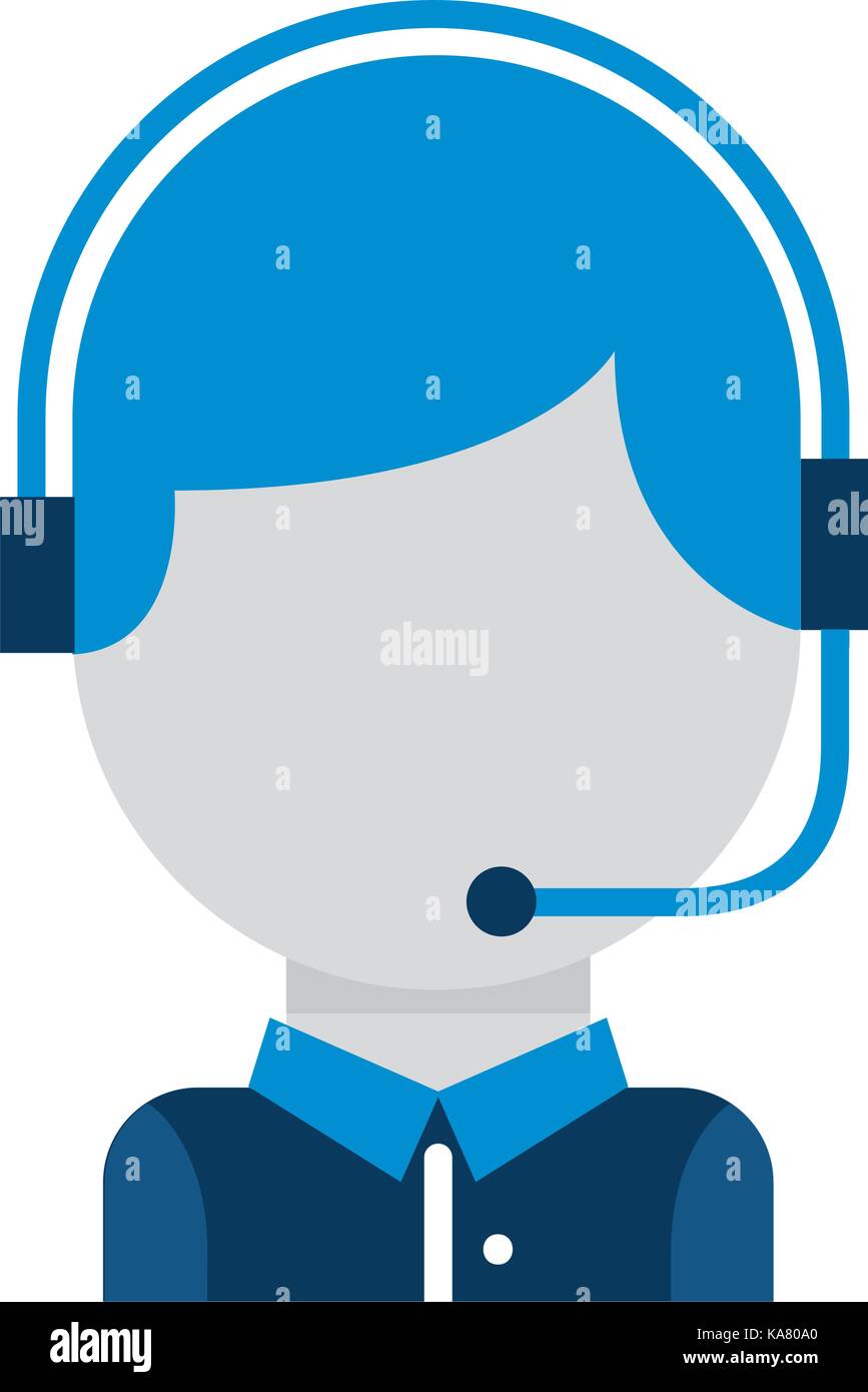 call center operator with phone headset Stock Vector Image & Art - Alamy