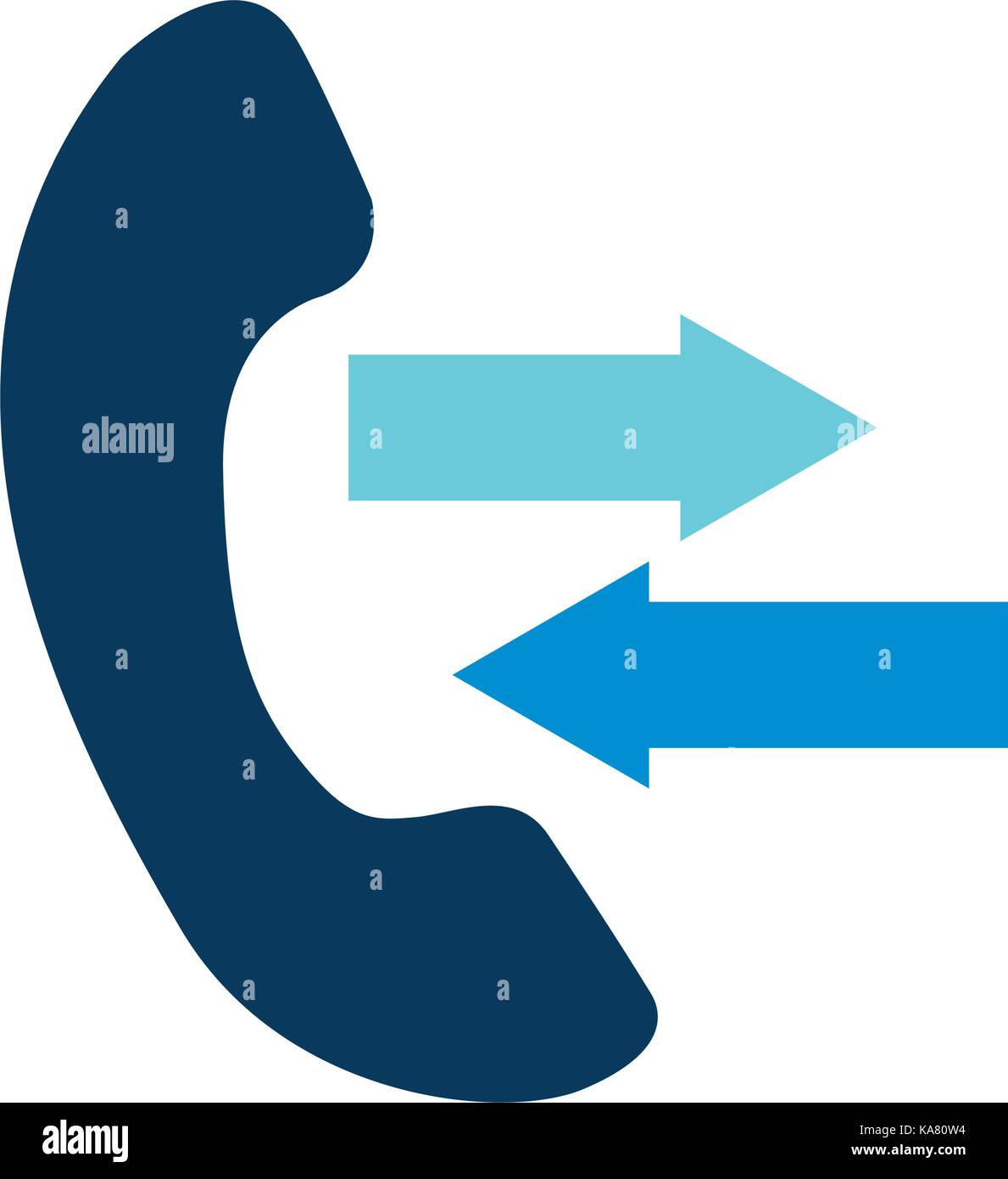 phone service help with arrows outgoing incoming call Stock Vector ...