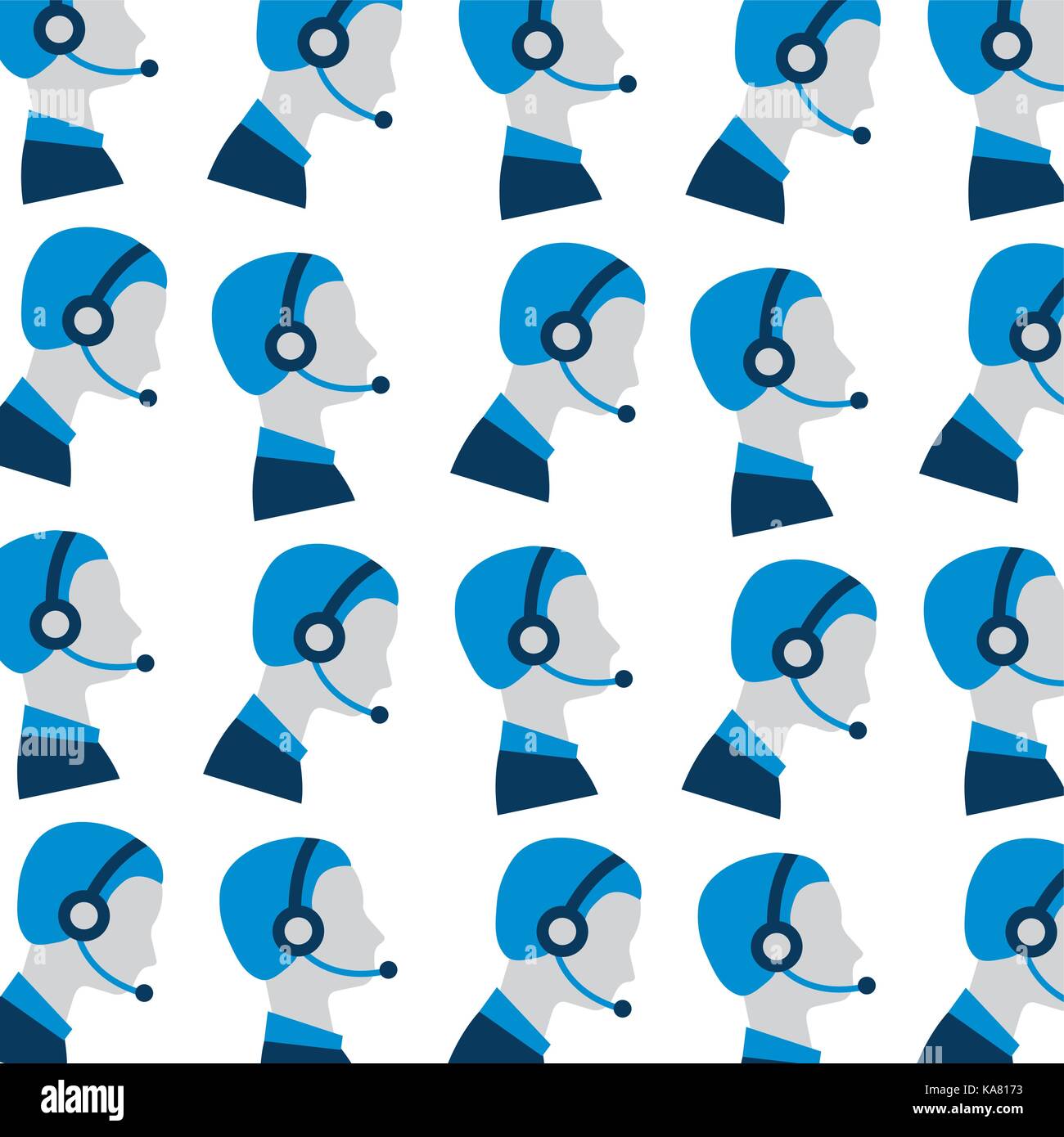 profile man operator of customer service seamless pattern Stock Vector ...