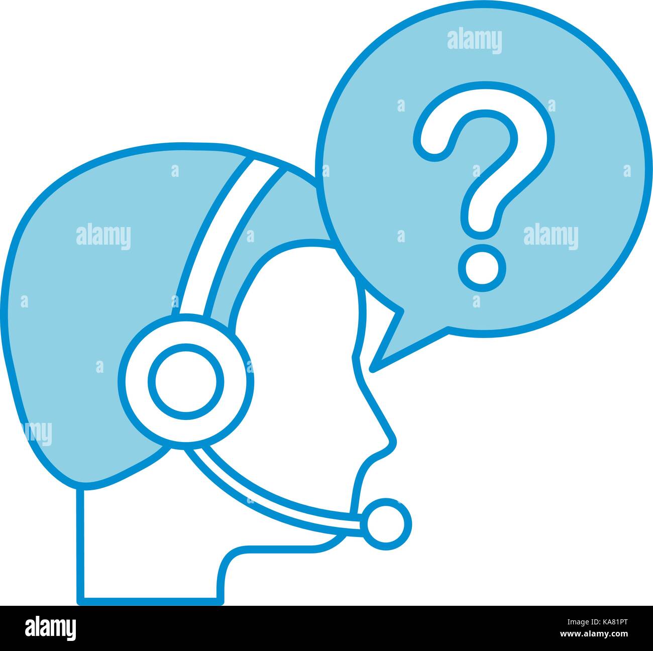 customer service operator with headset and speech bubble Stock Vector ...