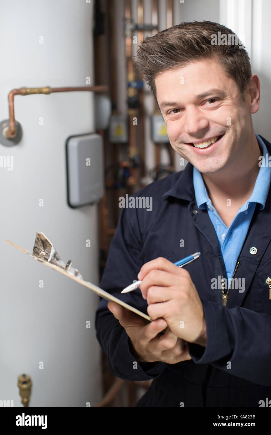 Installing boiler hi-res stock photography and images - Alamy