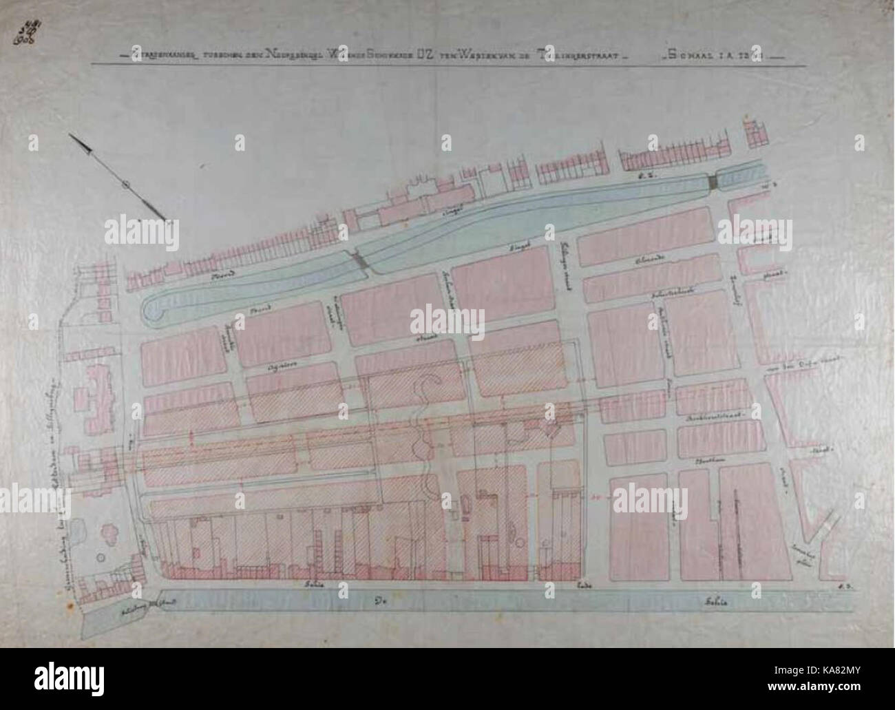 A street map (Stratenplan) for Agniesebuurt, created by M. Zaaijer and ...