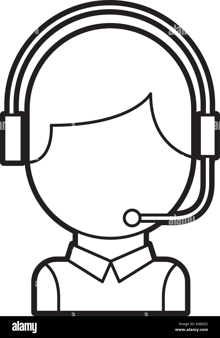 call center operator with phone headset Stock Vector Image & Art - Alamy