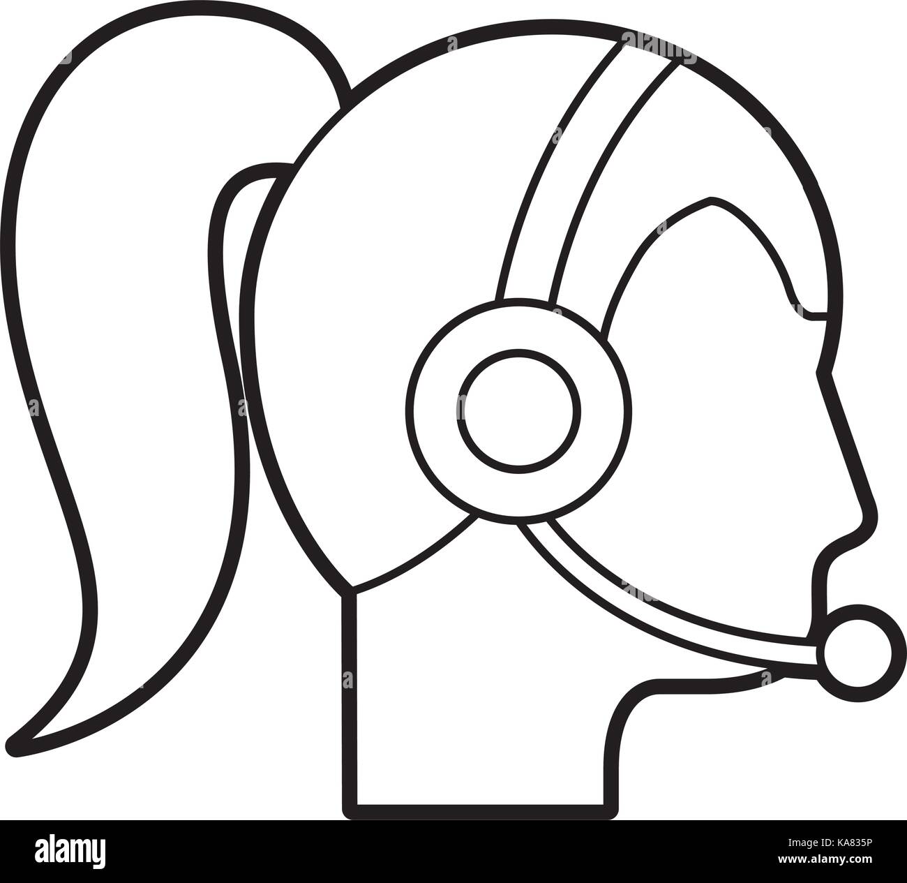 It employee at work wearing headset Stock Vector Images - Alamy