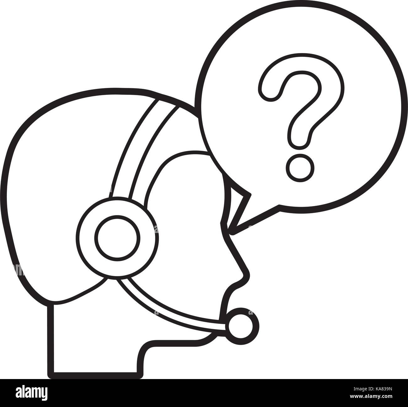 customer service operator with headset and speech bubble Stock Vector ...