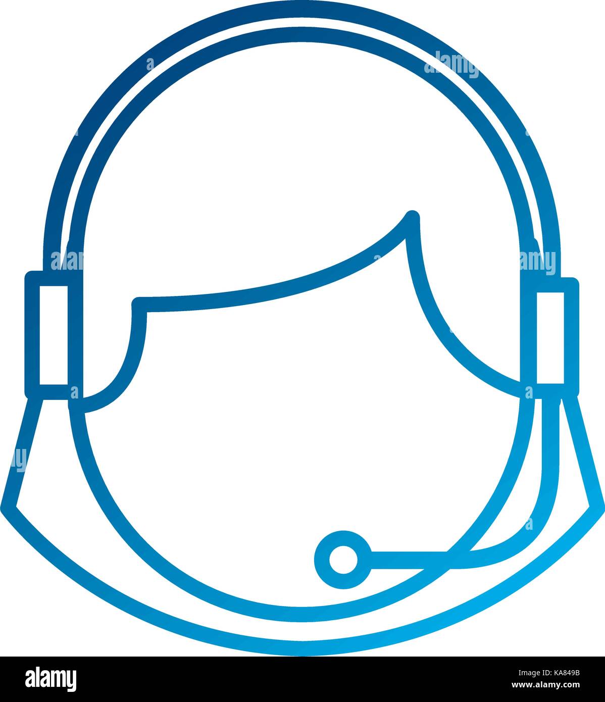 operator woman profile customer service wearing headphones and ...