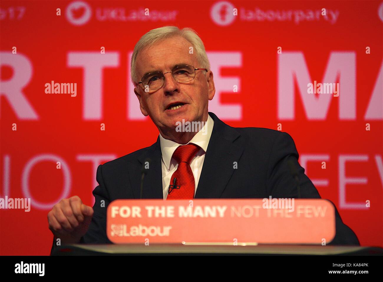 Brighton, UK. 25th Sep, 2017. Labour Party Conference Shadow Chancellor ...