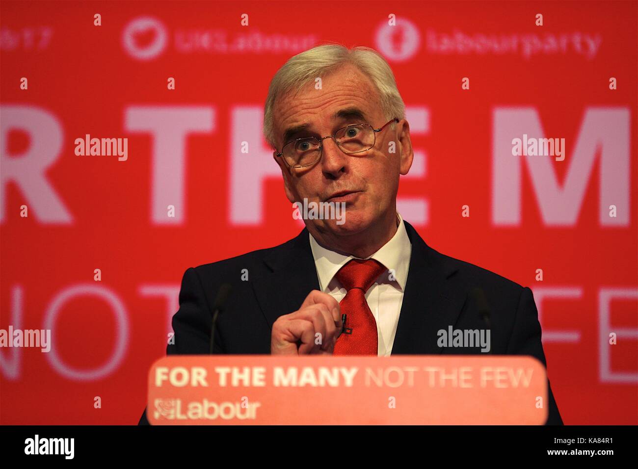 Brighton, UK. 25th Sep, 2017. Labour Party Conference Shadow Chancellor ...