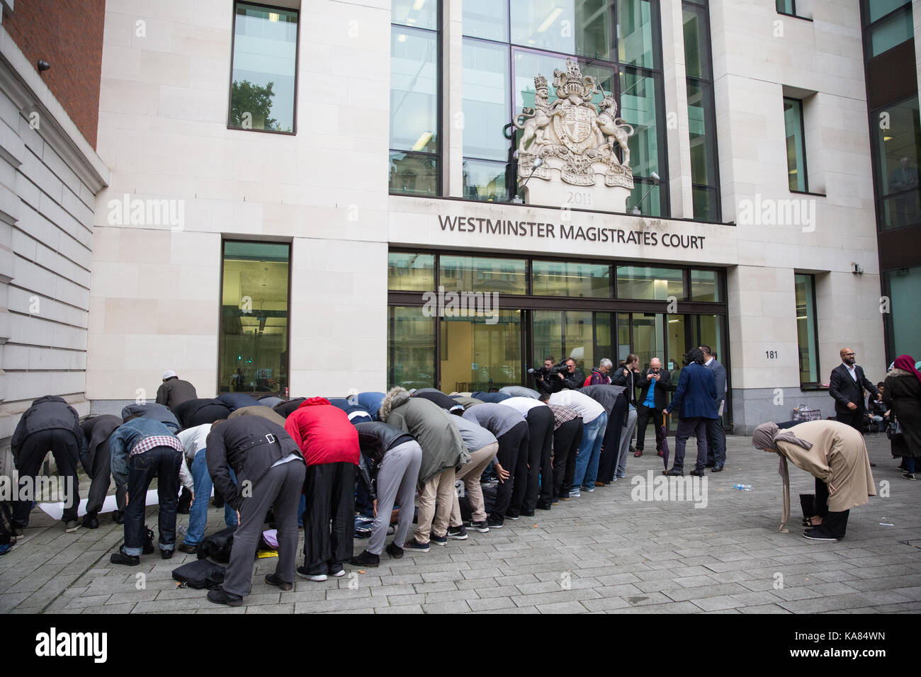 London, UK. 25th Sep, 2017. Supporters of Muhammad Rabbani, Director of ...