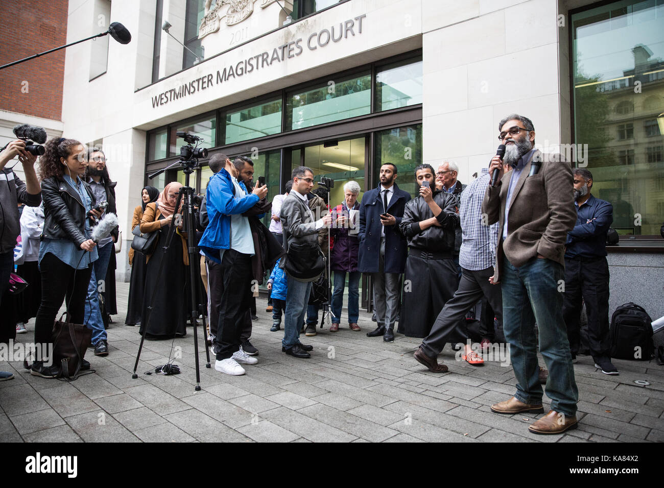 London, UK. 25th Sep, 2017. Dr Adnan Siddiqui, director of CAGE, a ...