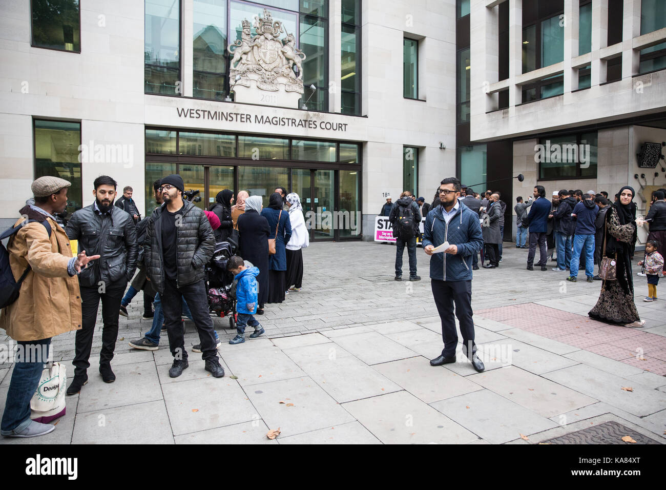 London, UK. 25th Sep, 2017. Supporters of Muhammad Rabbani, Director of ...
