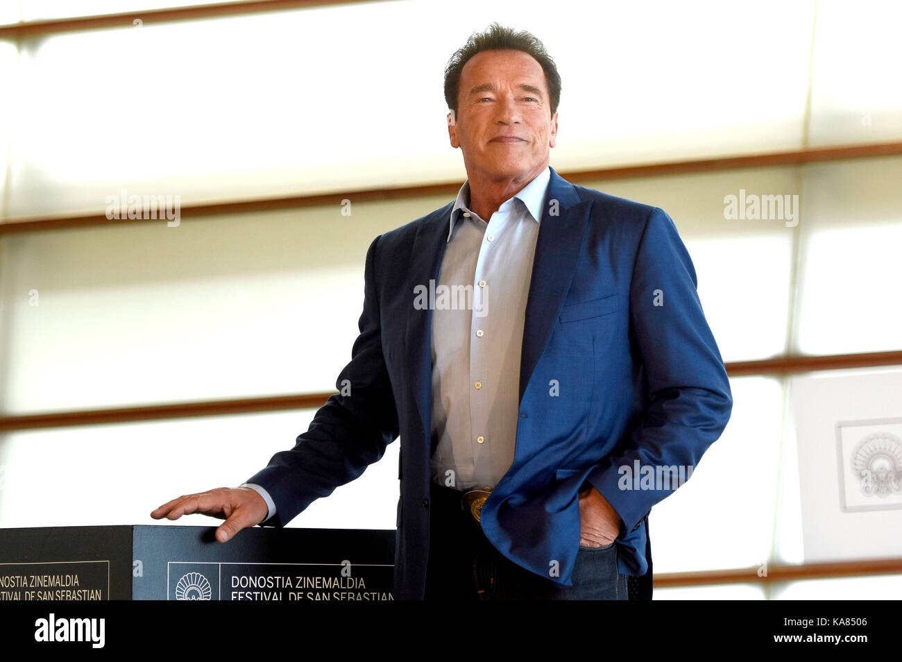 San Sebastian, Spain. 25th Sep, 2017. Arnold Schwarzenegger attends the ...